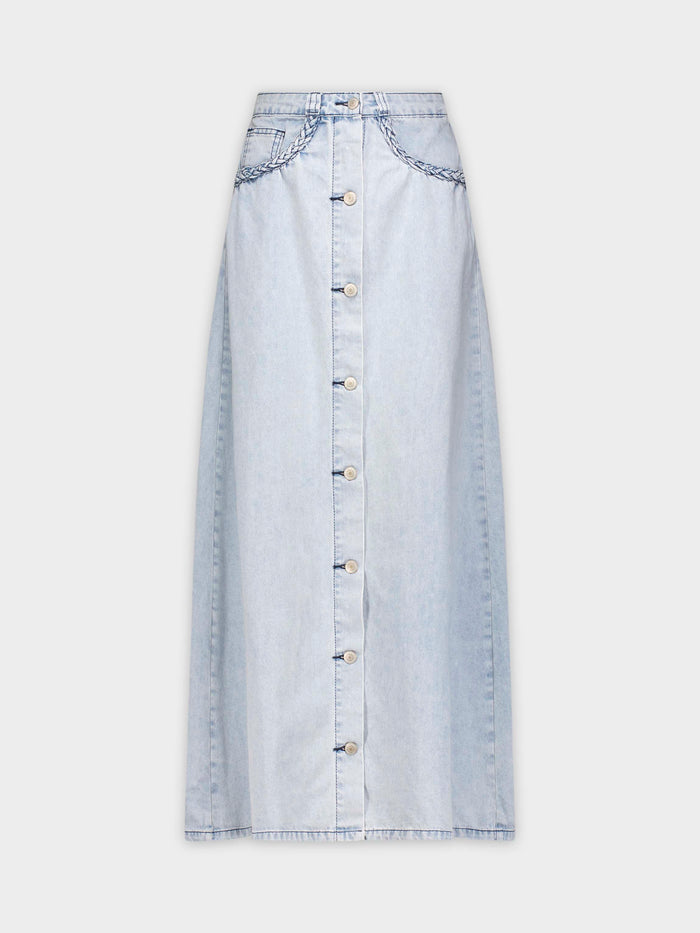 Meli Braid Pocket Denim Skirt - Mementos